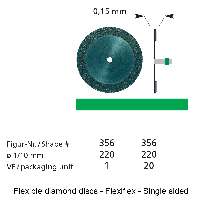 Flexible Diamond Discs – Flexiflex – Single Sided – Doha Medical